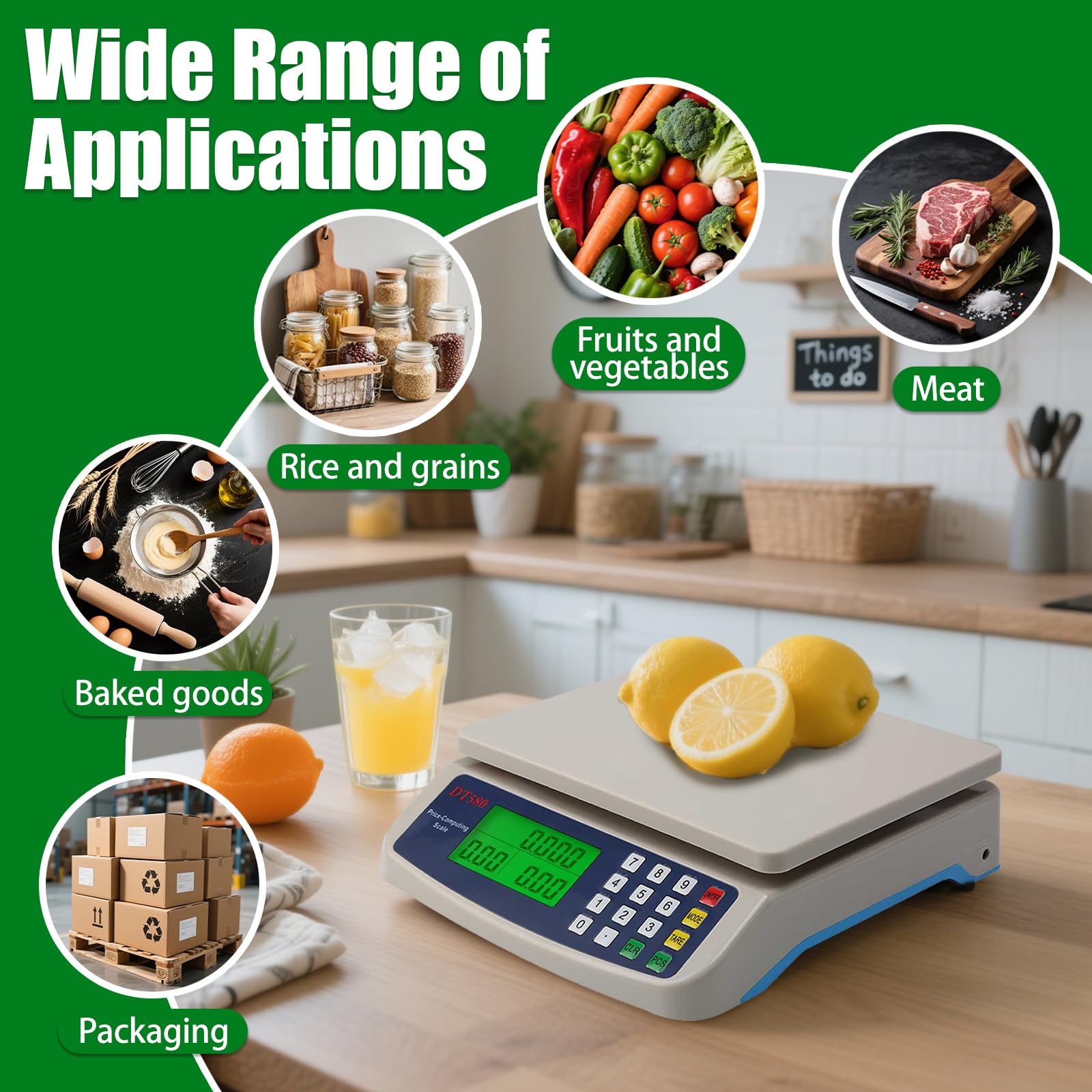 Snapklik.com : Digital Kitchen Scale 40kg/88lb, Price Computing Scale ...