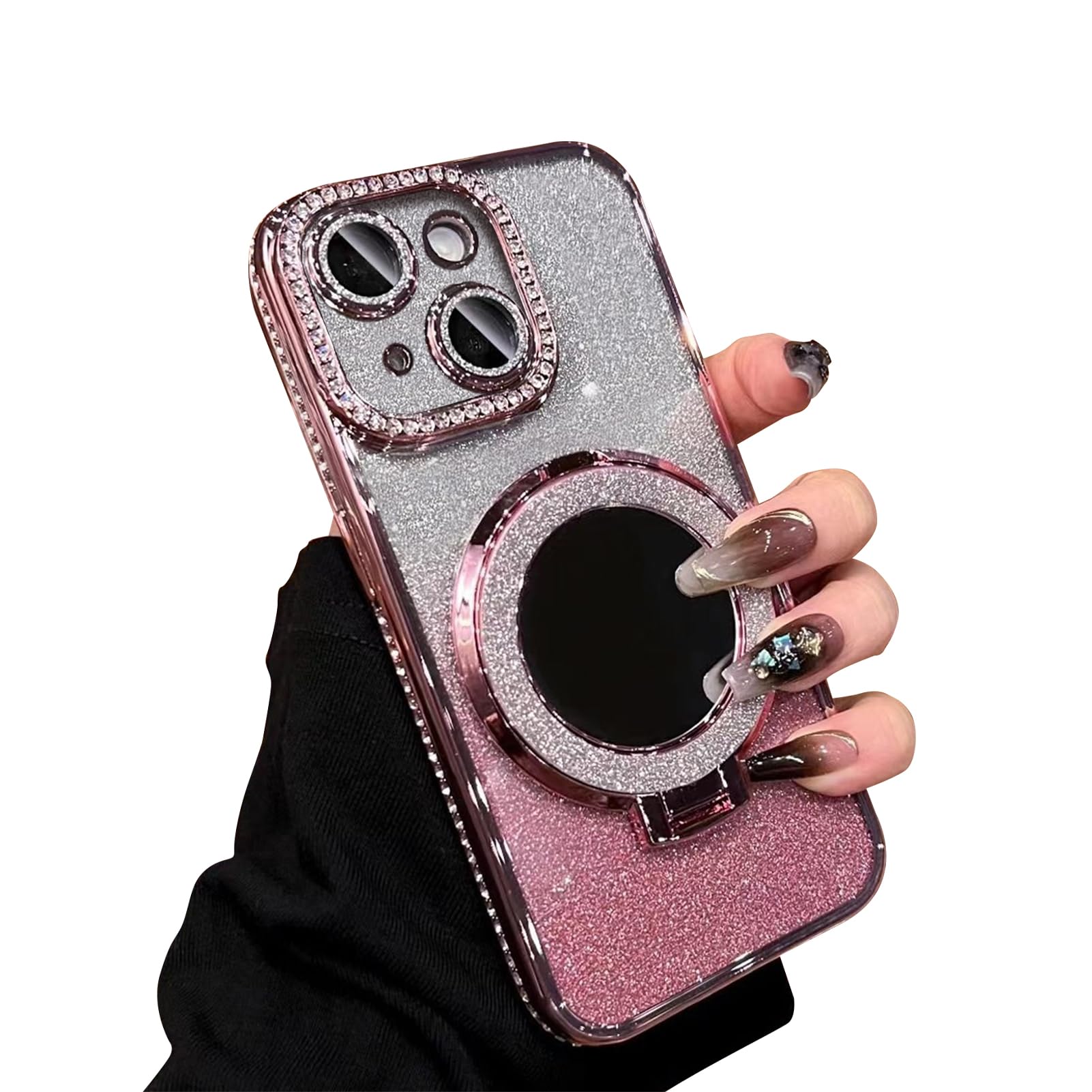 Amazon.com: Fycyko for iPhone 15 with Mirror Kickstand Glitter Luxury ...