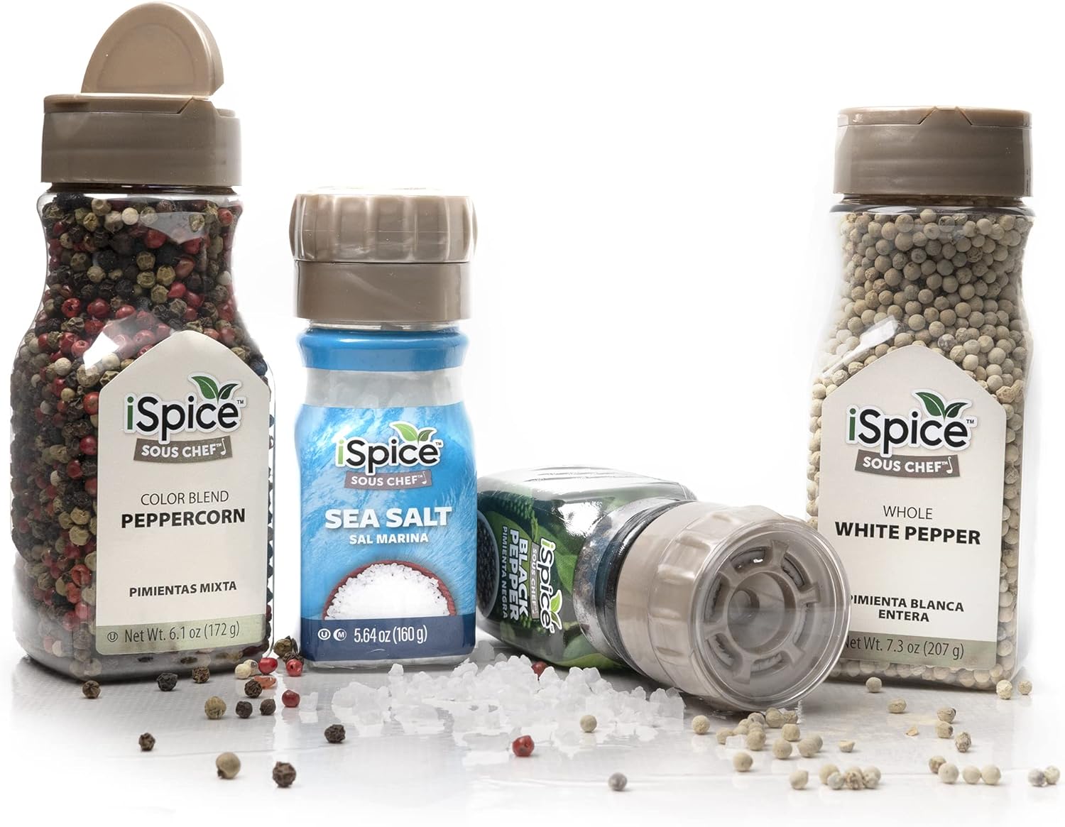 Amazon.com: iSpice Salt and Pepper Seasoning Set Includes, Sous Chef ...