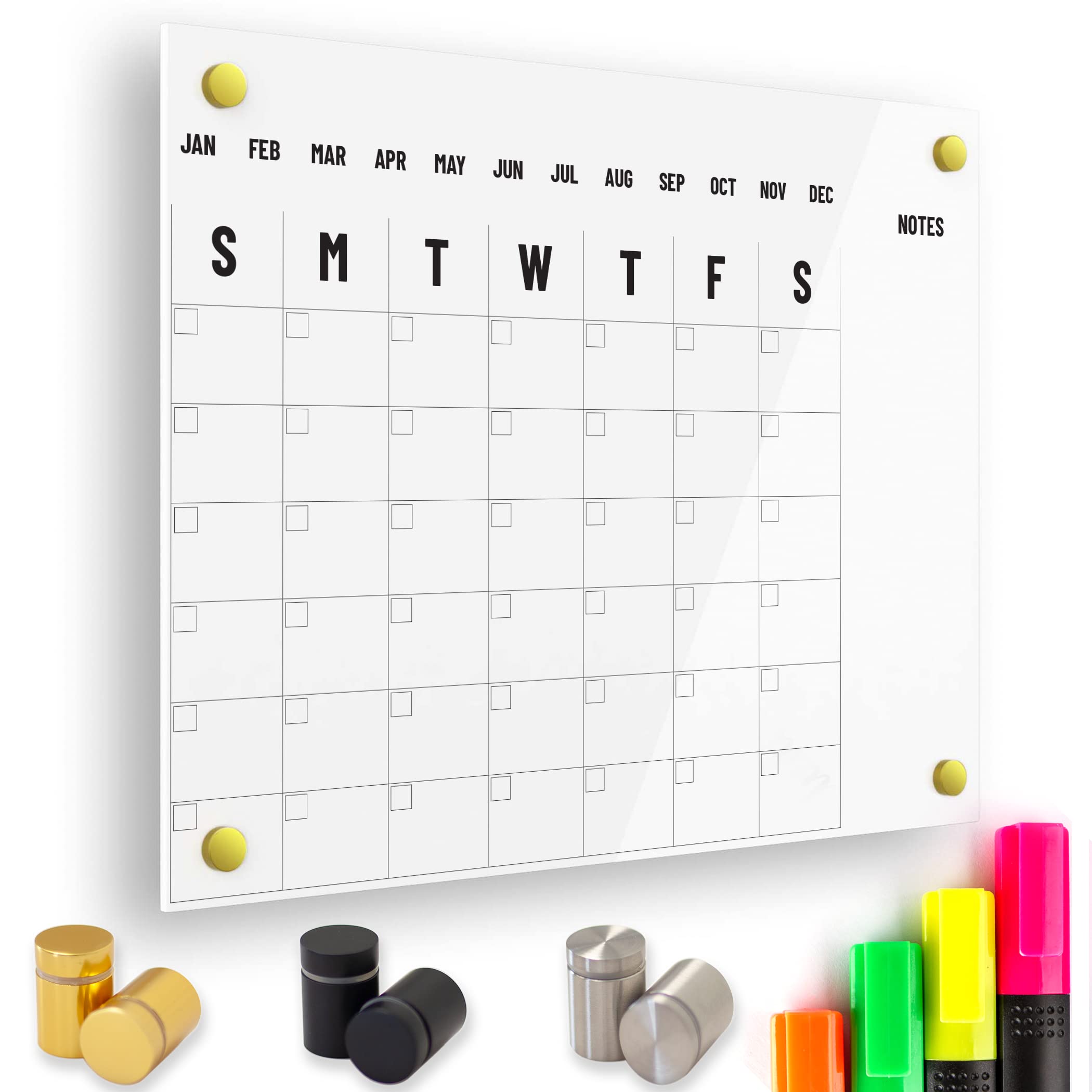 Amazon.com: Dry Erase Acrylic Calendar for Wall | White board Calendar ...