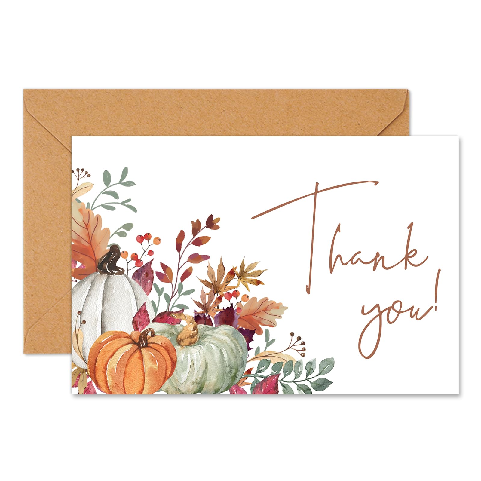 Amazon.com : Whaline 50 Pack Fall Thank You Cards Bulk Boxed Watercolor ...