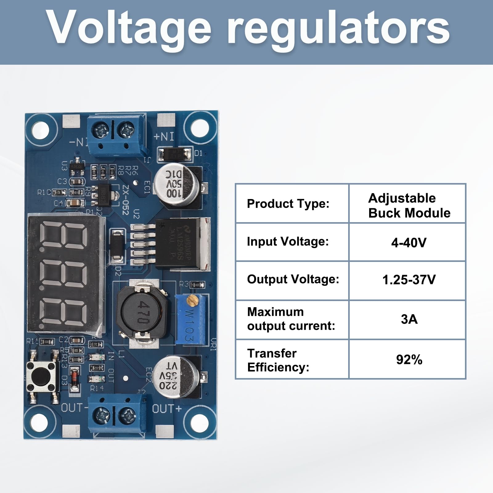 Buck Converter LM2596 DC-DC Module With Voltmeter Display - IFuture ...