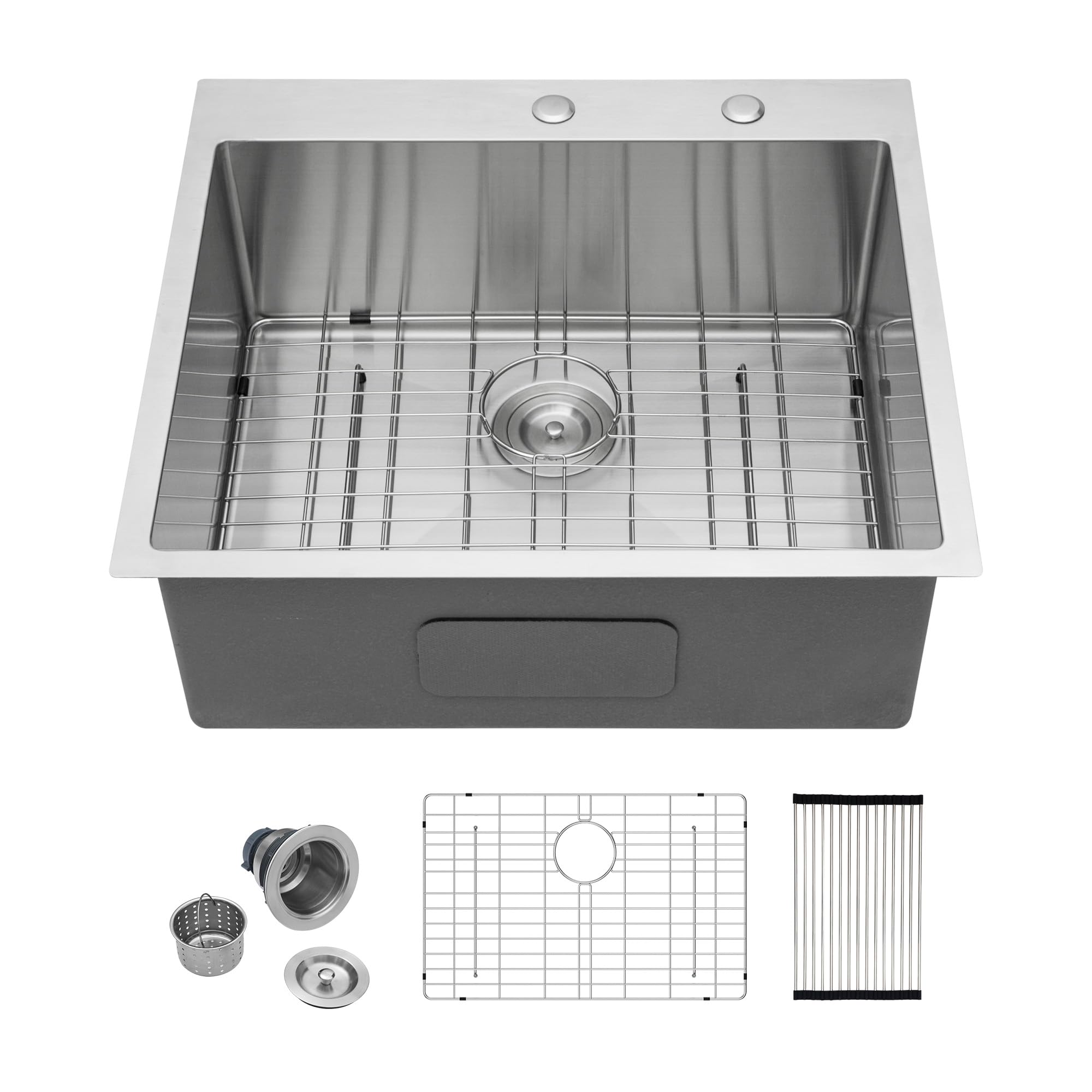 Funmier Drop In Kitchen Sink, 25x22 Inch Sink Kitchen 16 Gauge ...