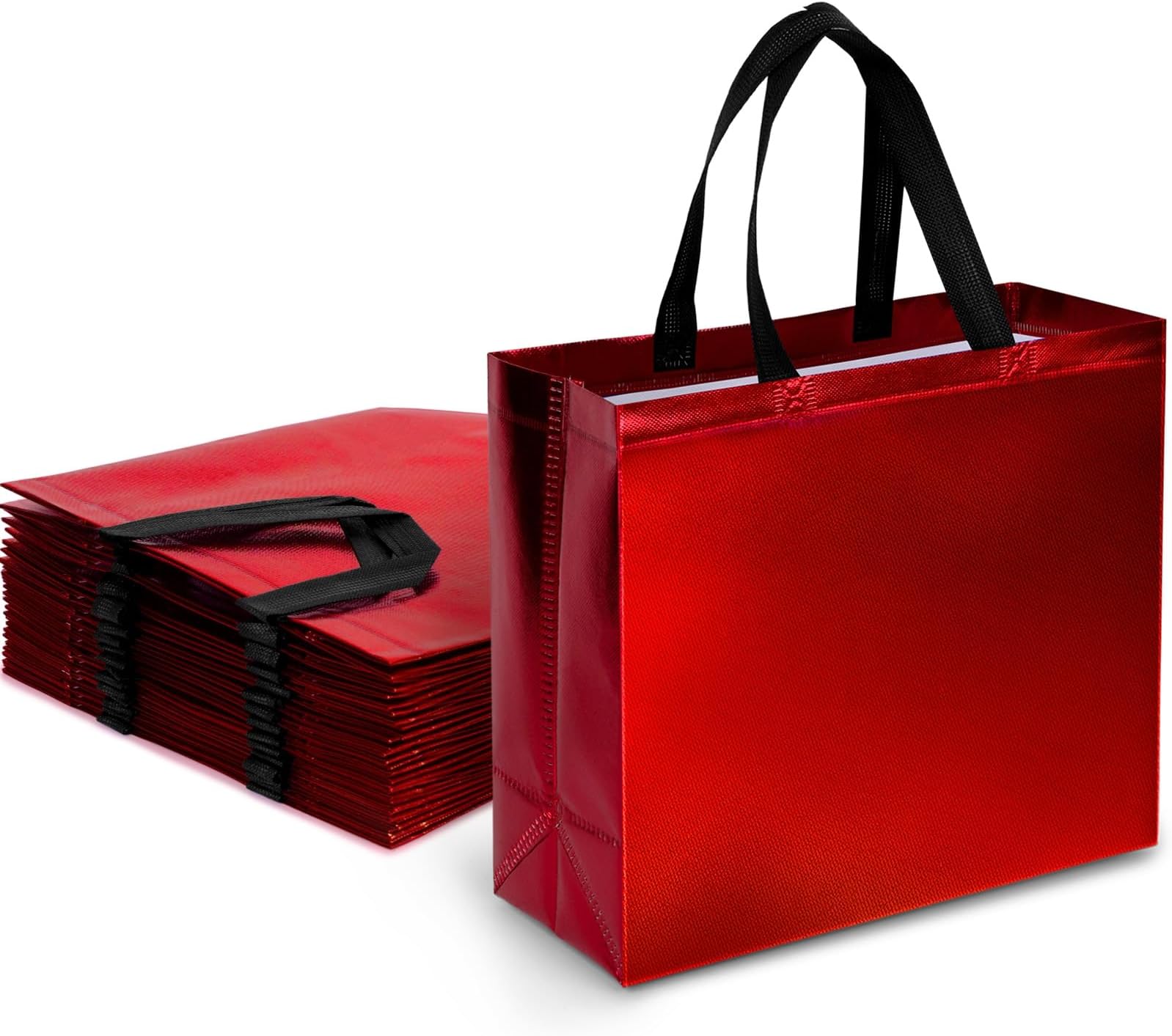 Amazon.com: Whaline 12Pcs Christmas Large Red Green Tote Bag with ...