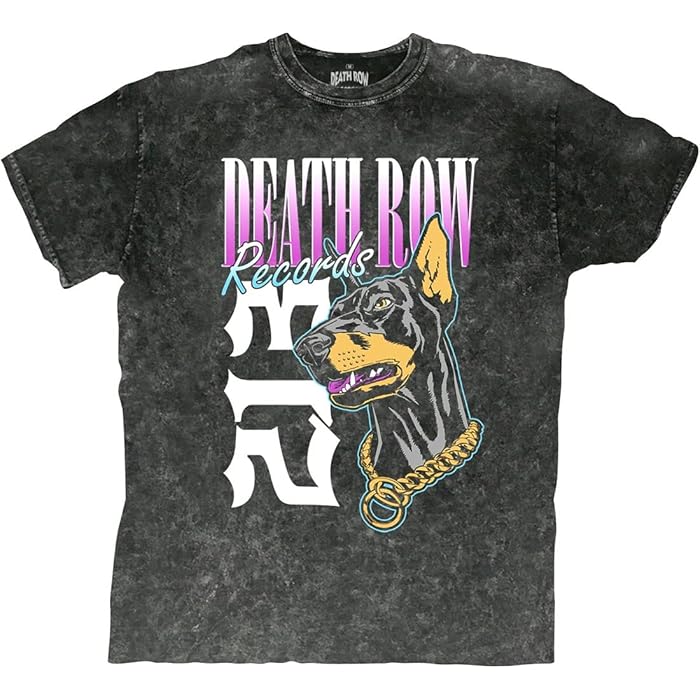Buy Death Row Records 90's Throwback Logo Adult Unisex Mineral Wash T ...