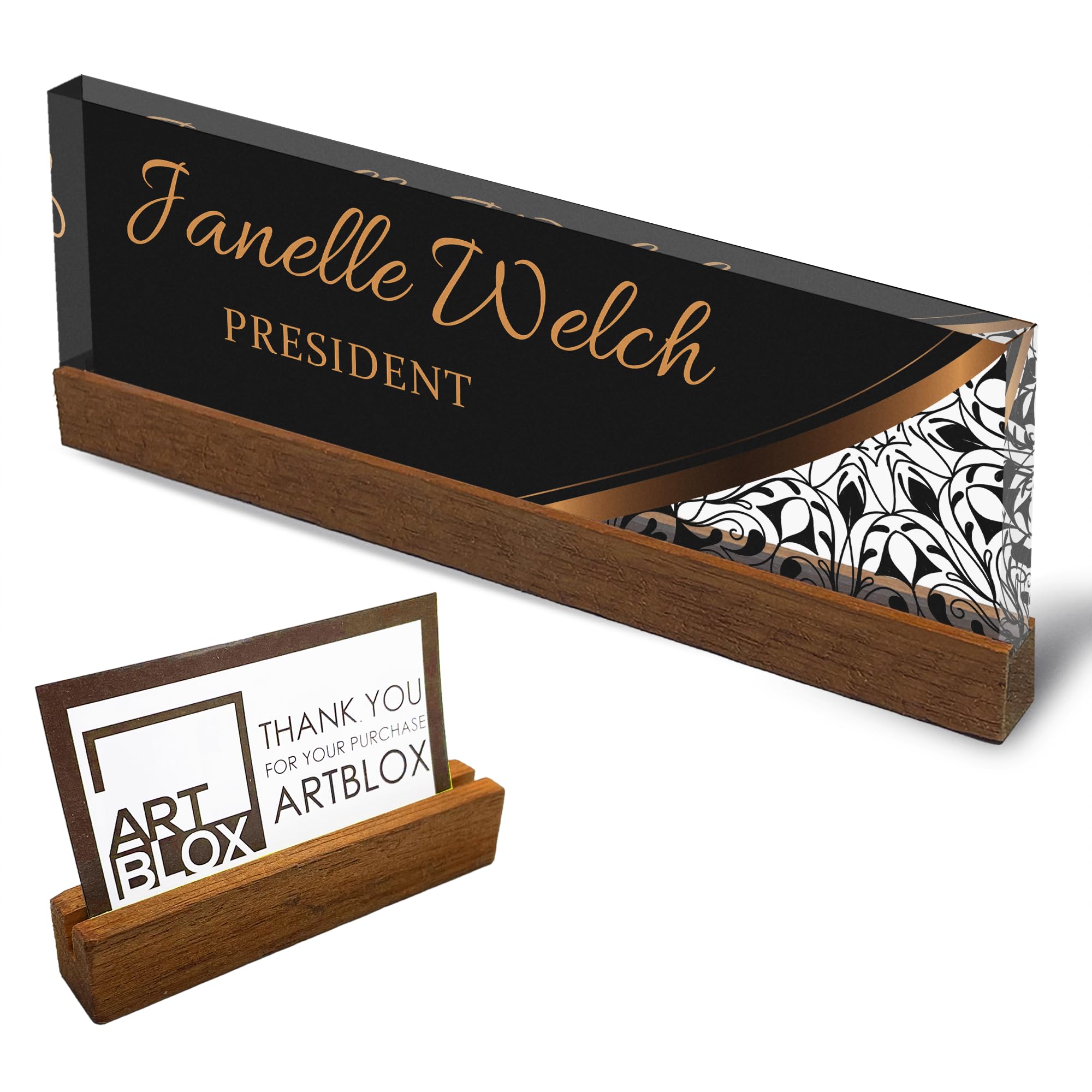Amazon.com: Artblox Personalized Office Desk Name Plate and Business ...