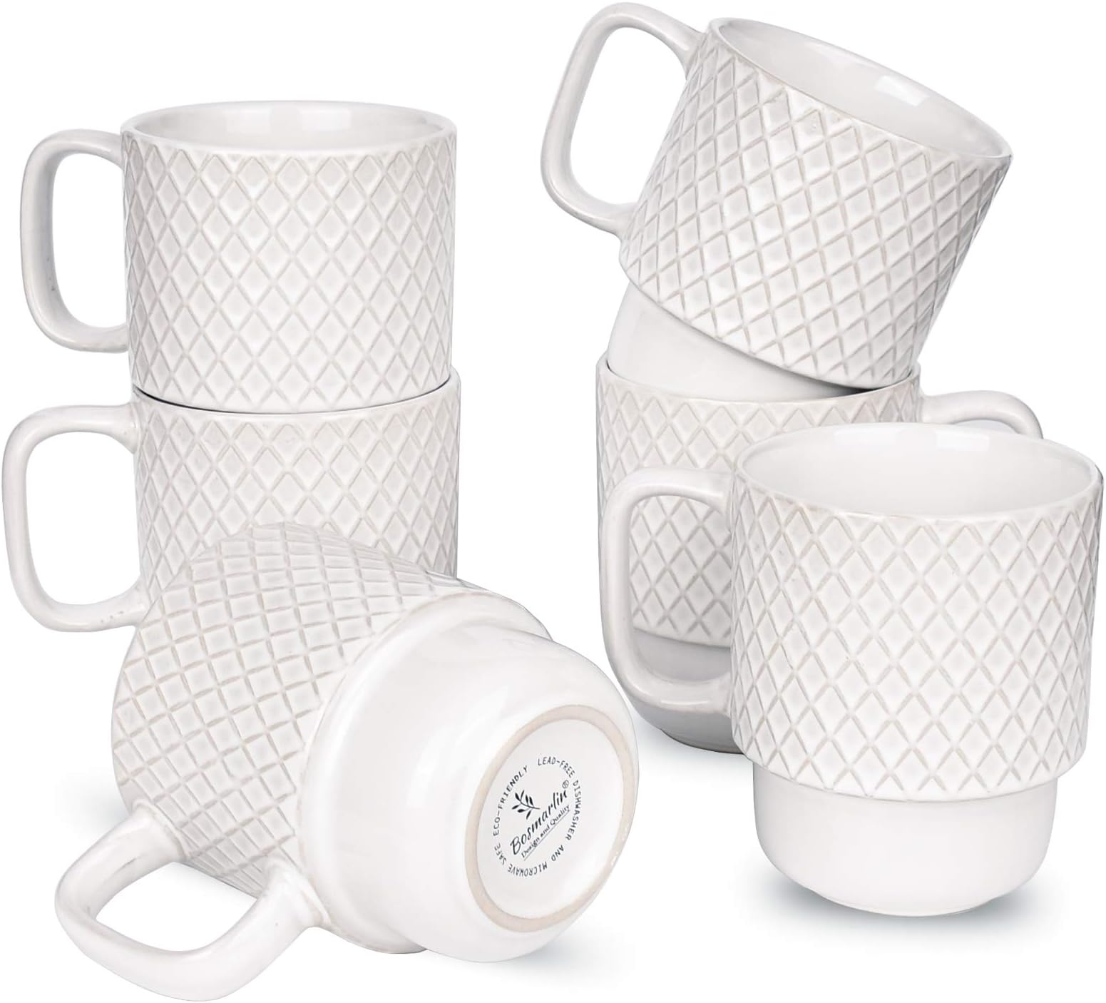 Amazon.com: Amuse- Professional Barista Classic Stackable Mug- Set of 6 ...