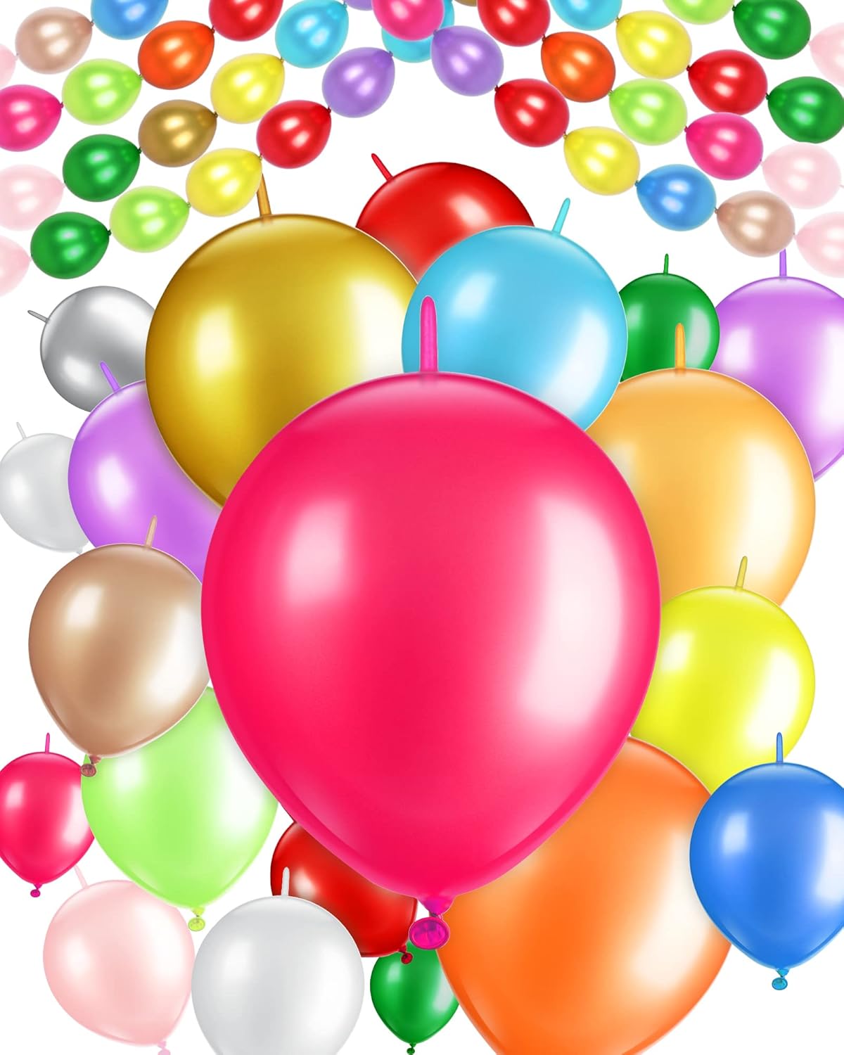 Amazon.com: 160 Pcs Link Balloon 12 Inch 6 Inch Linking Balloons Quick ...
