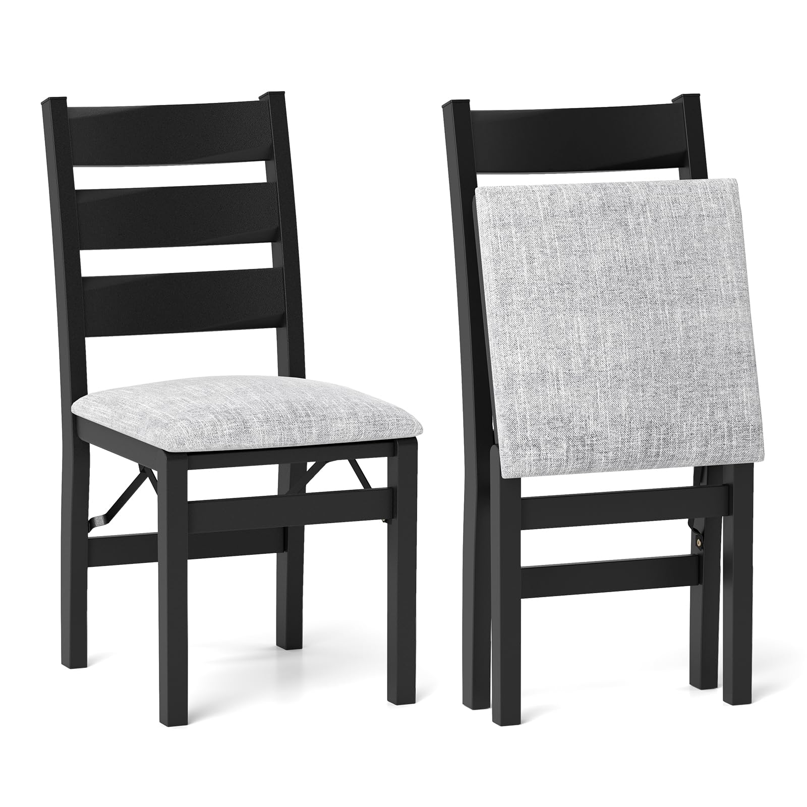 Amazon.com: Giantex Folding Dining Chairs Set of 2, Modern Upholstered ...