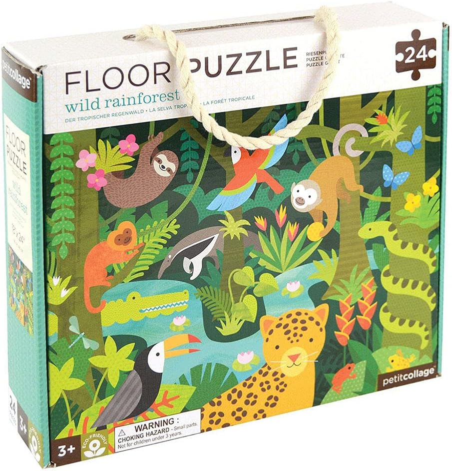 Amazon.com: Petit Collage Floor Puzzle, Wild Rainforest, 24-Pieces ...