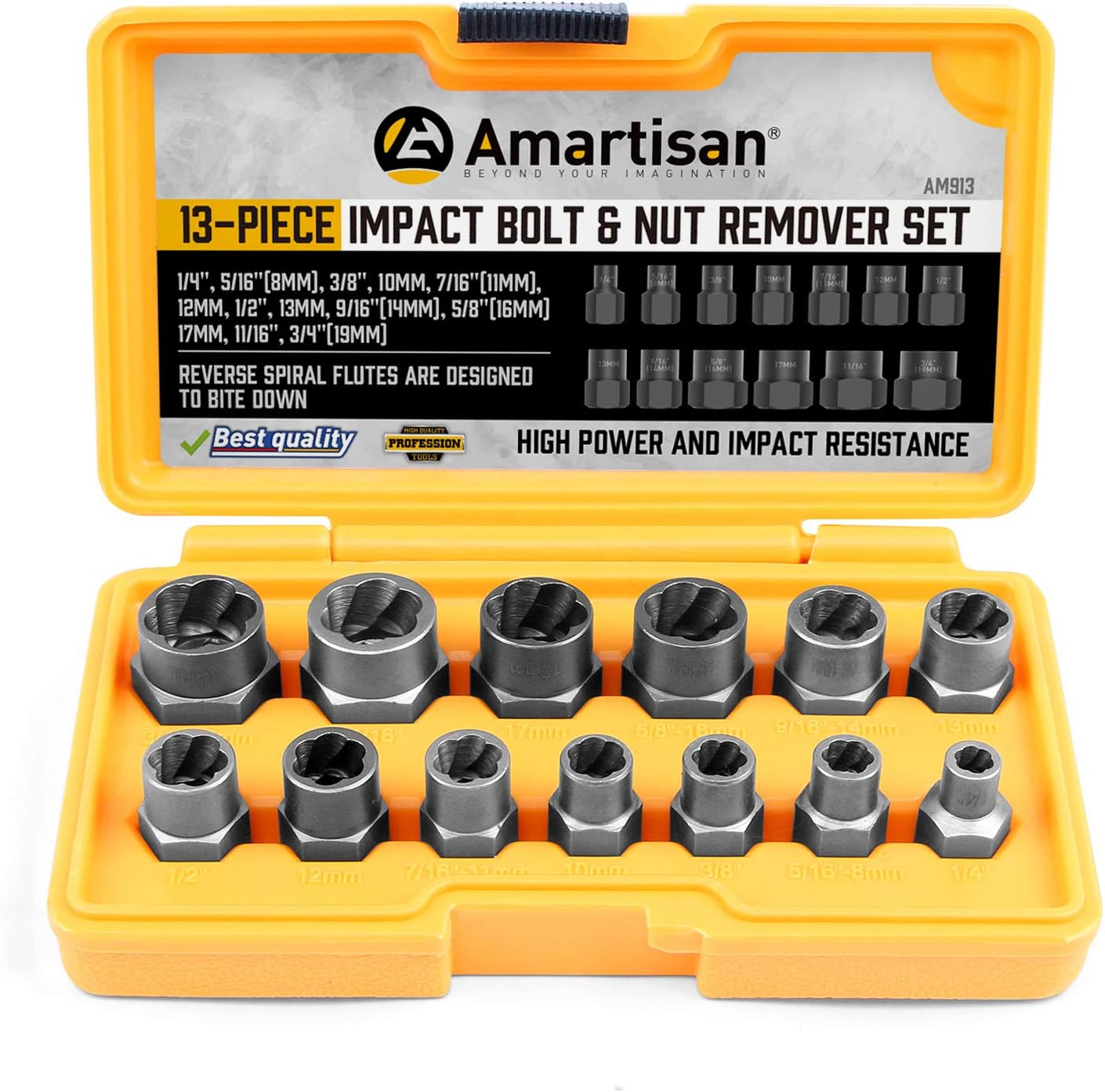 DEWILL Broken Bolt Remover, Stud Extractor Tool to Locks and Removes 1/ ...