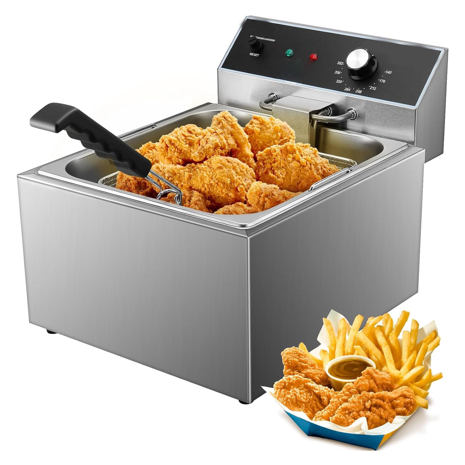 Friteuse A L Huile 8.5Qt Electric Fryer With Oil Drain,30 Minutes Timer ...