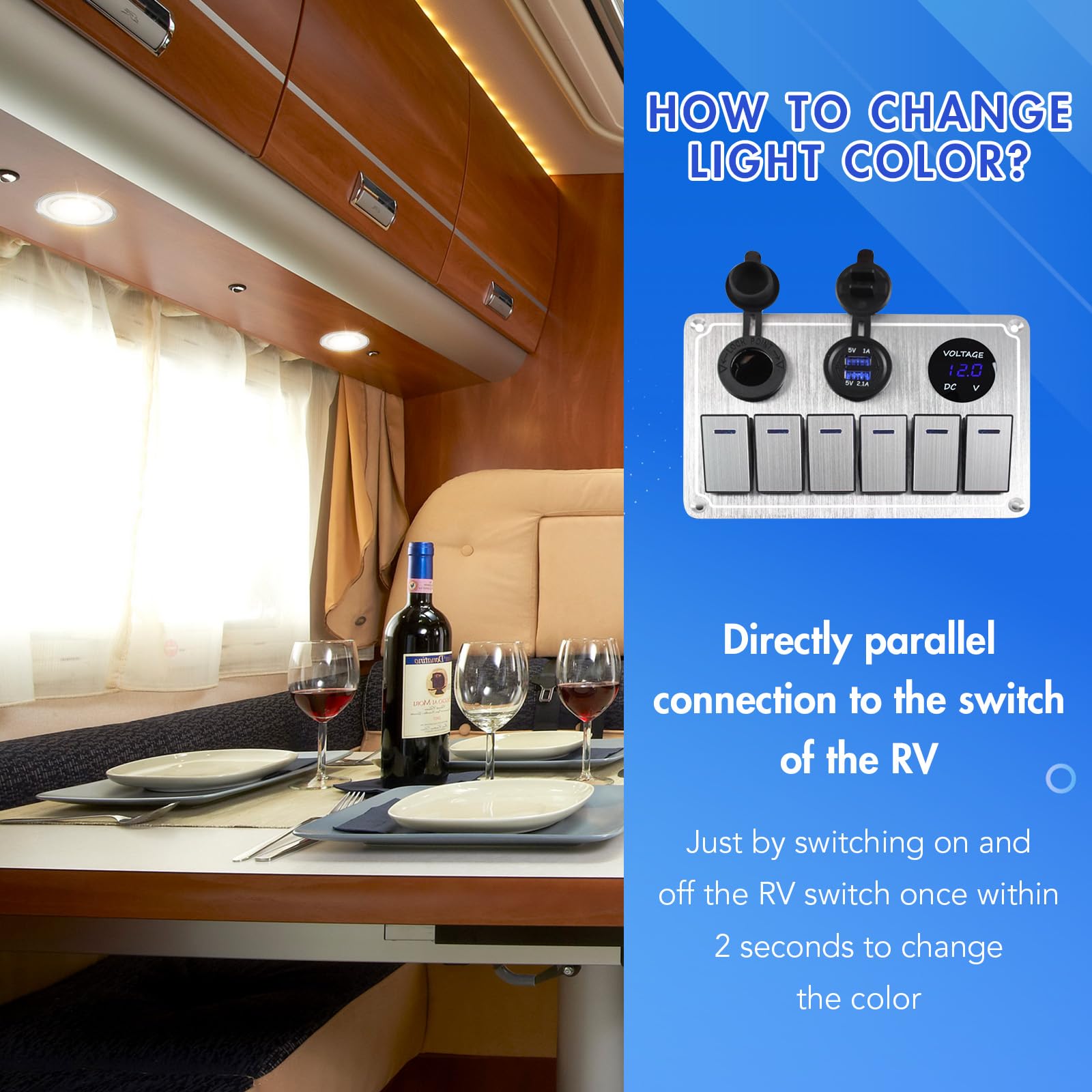 Snapklik.com : RISTOW 6 Pack RV Ceiling Light Recessed LED 12V Interior ...