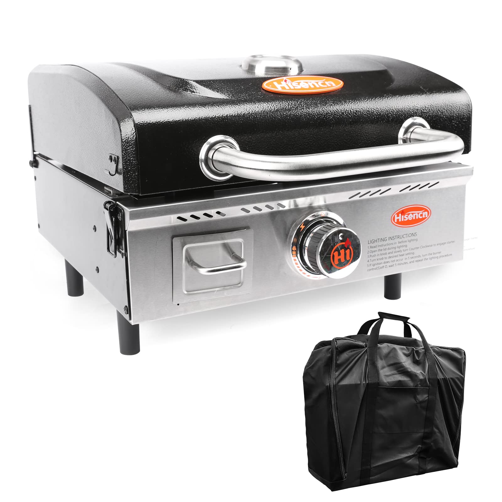 Hisencn Portable Flat Top Grill Propane Gas Grill for Outdoor, Camping ...