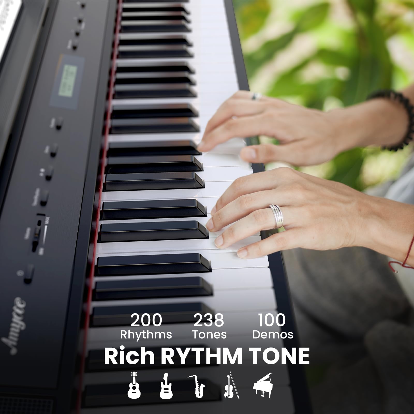Snapklik.com : Homfan Beginner Digital Piano 88 Key Full Size Weighted ...