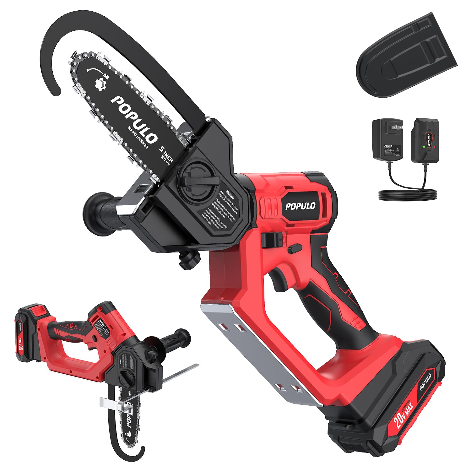 POPULO Brushless Multi-Purpose Saw - 20V 5" ChainSaw, Perfect for ...
