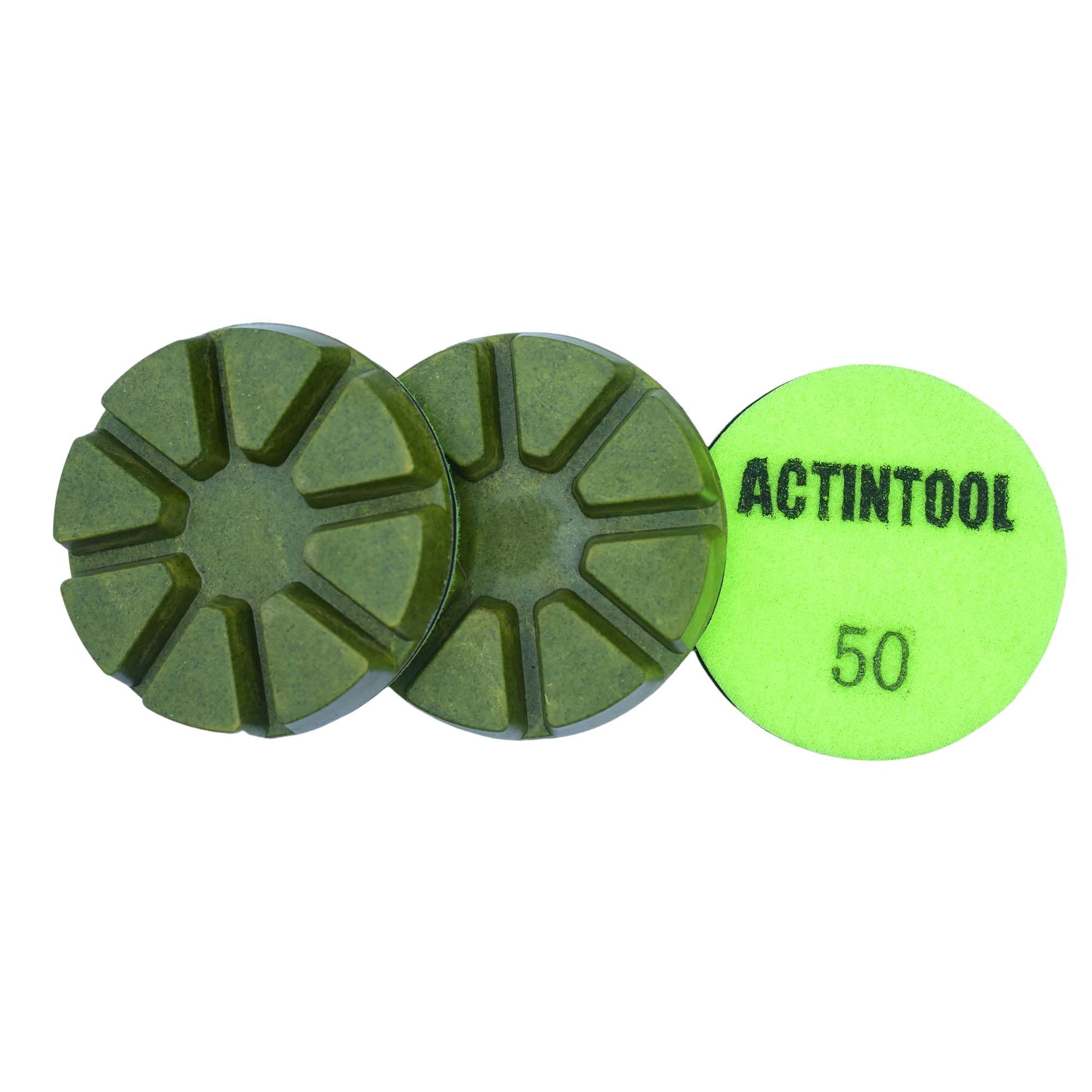 3 inch Resin Bond polishing Puck for Concrete Floor, Set of 3 Grit 50 ...