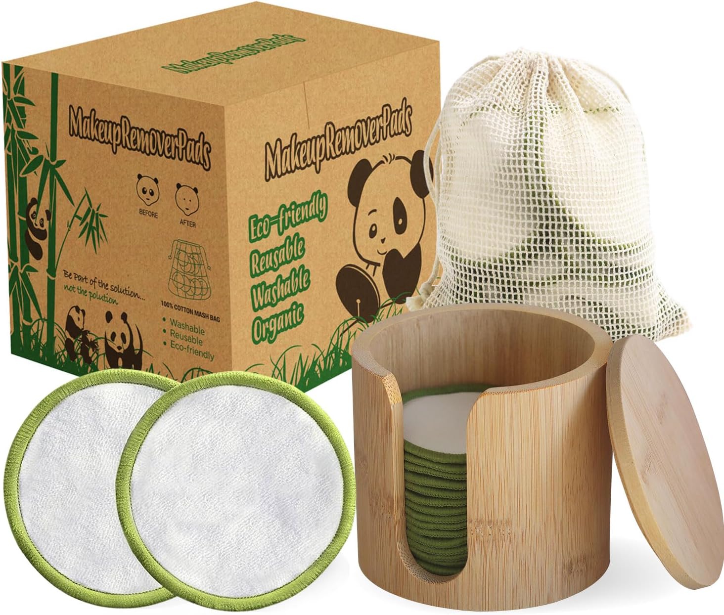 Amazon.com: Reusable Cotton Rounds 16Pcs 100% Natural Bamboo Reusable ...