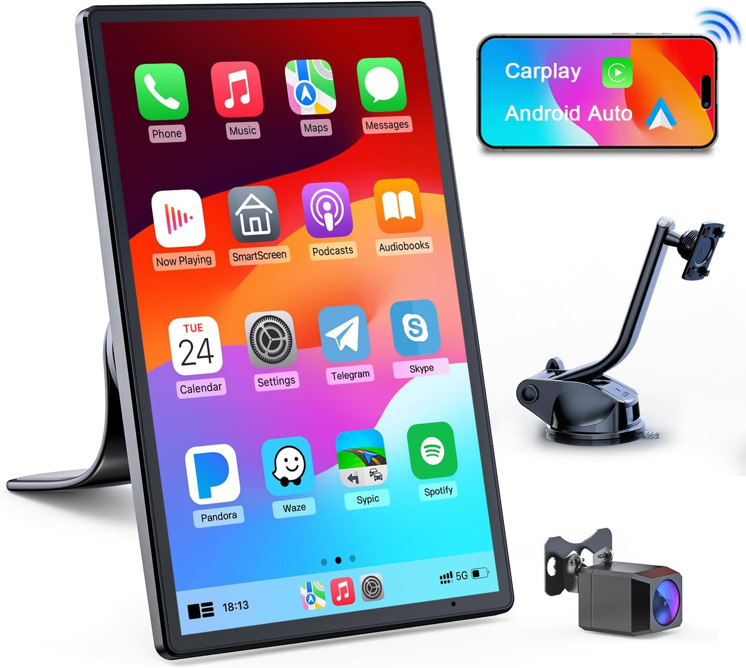 Amazon.com: Avylet 8'' Wireless Apple Carplay Screen & Android Auto ...