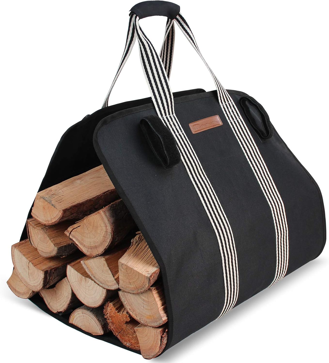 Amazon.com: MYFIREPLACEDIRECT Indoor Heavy Firewood Log Carrier Tote ...