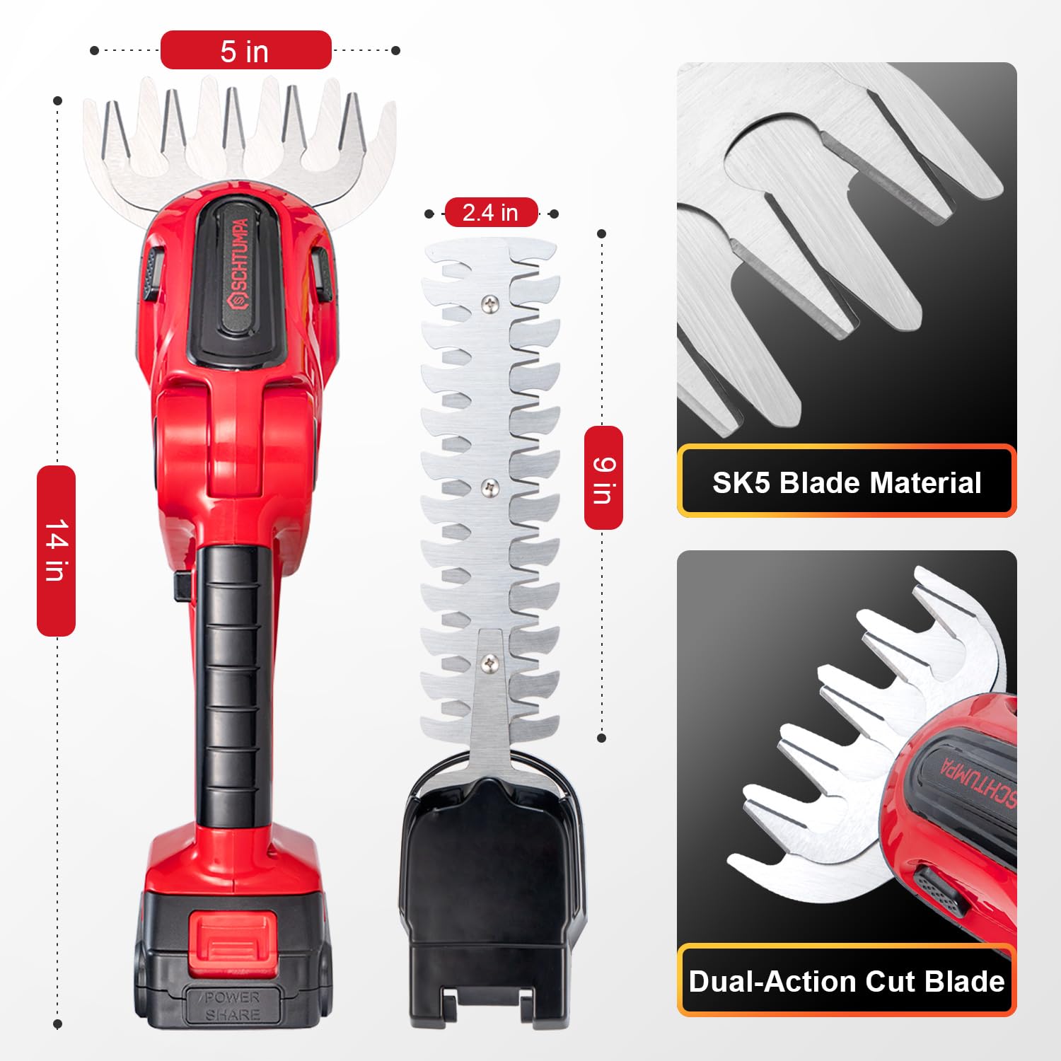 Snapklik.com : 21V 1260-RPM Cordless Grass Shears, 2-in-1 Mini Hedge ...
