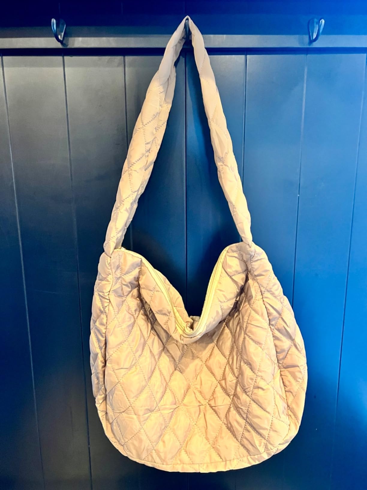 Amazon.com: CoupQueen Quilted Tote Bag for Women - Large Puffy Tote Bag ...