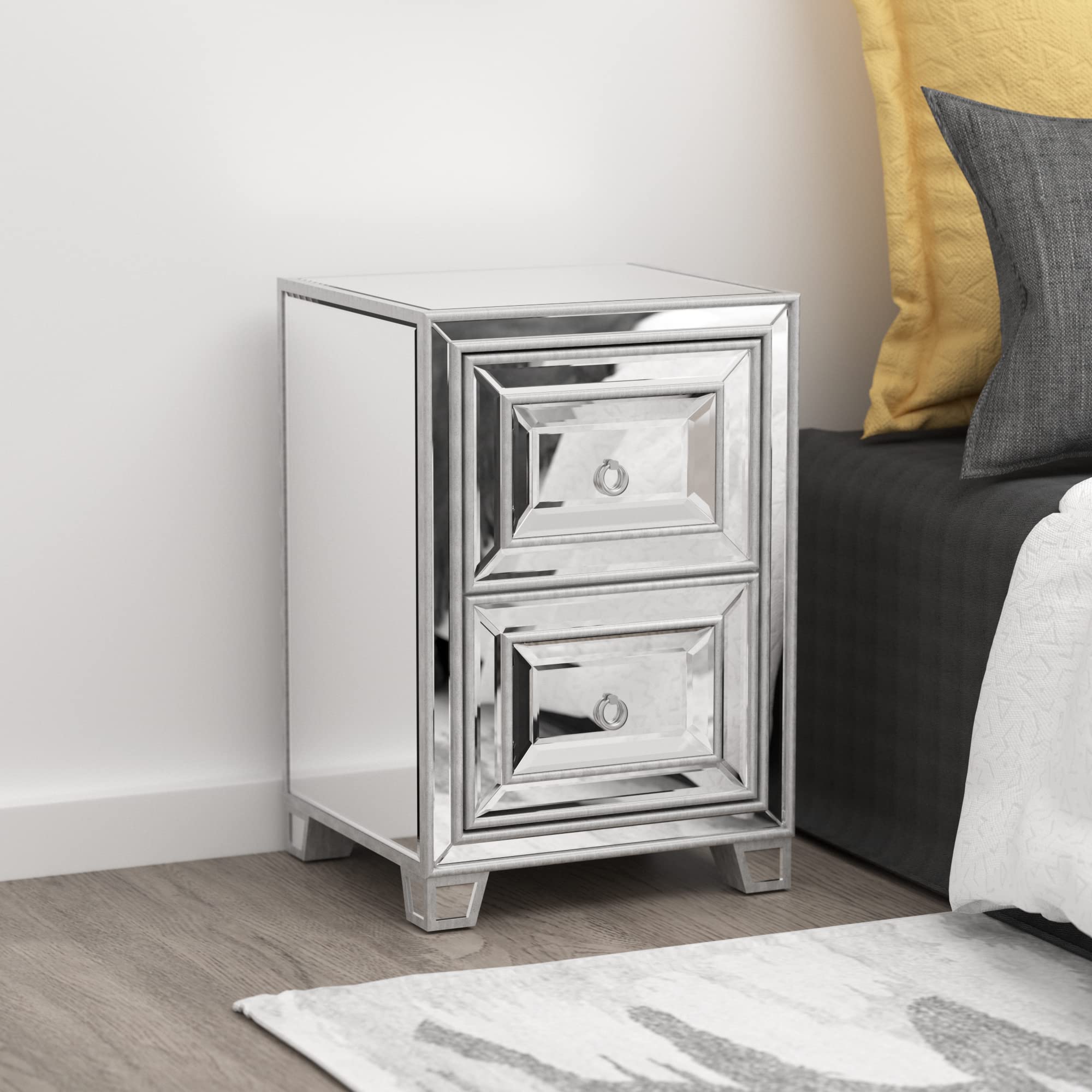 Antique Mirrored Nightstand