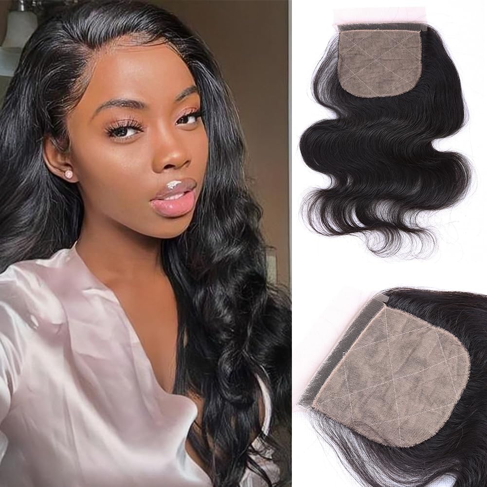 Amazon.com : ELIHAIR Silk Base Closure Hair Pieces Brazilian Virgin ...