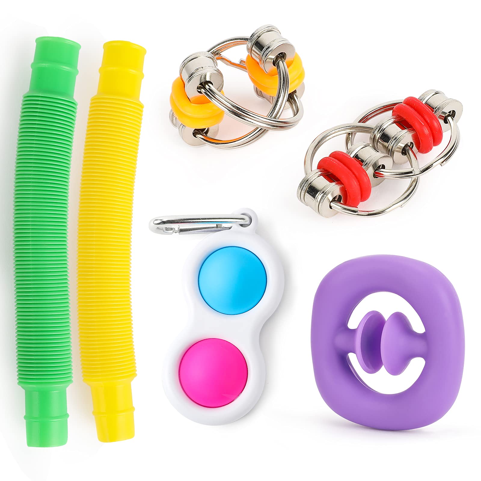 Buy iCool Newest Sensory Fidget Toy Set 6 PCS Pack with Simple Bubble ...