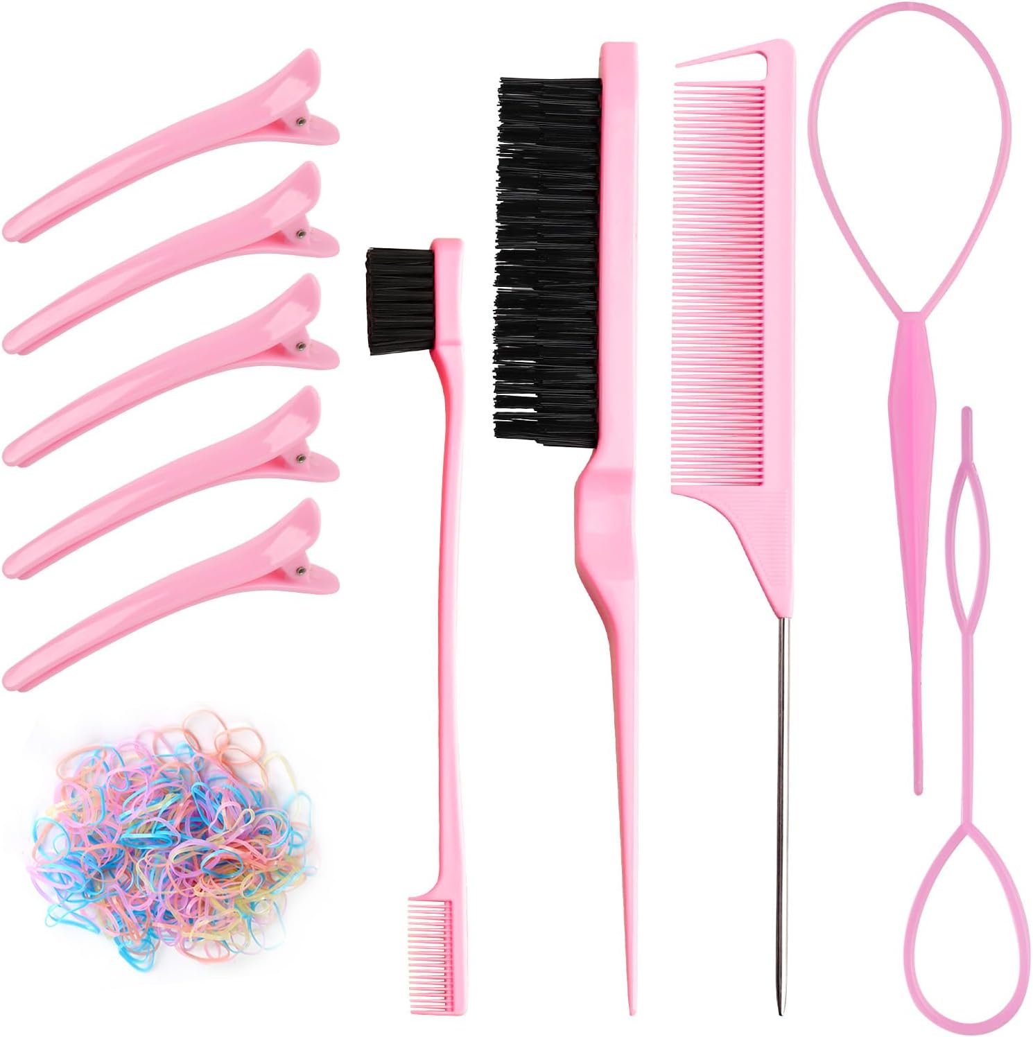 Amazon.com : 8 Pcs Styling Hair Comb Brush Set with Teasing Edge Brush ...