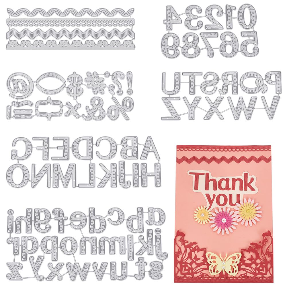 INFUNLY 81Pcs Alphabet Letters Cutting Die Number Die Cuts Metal ...