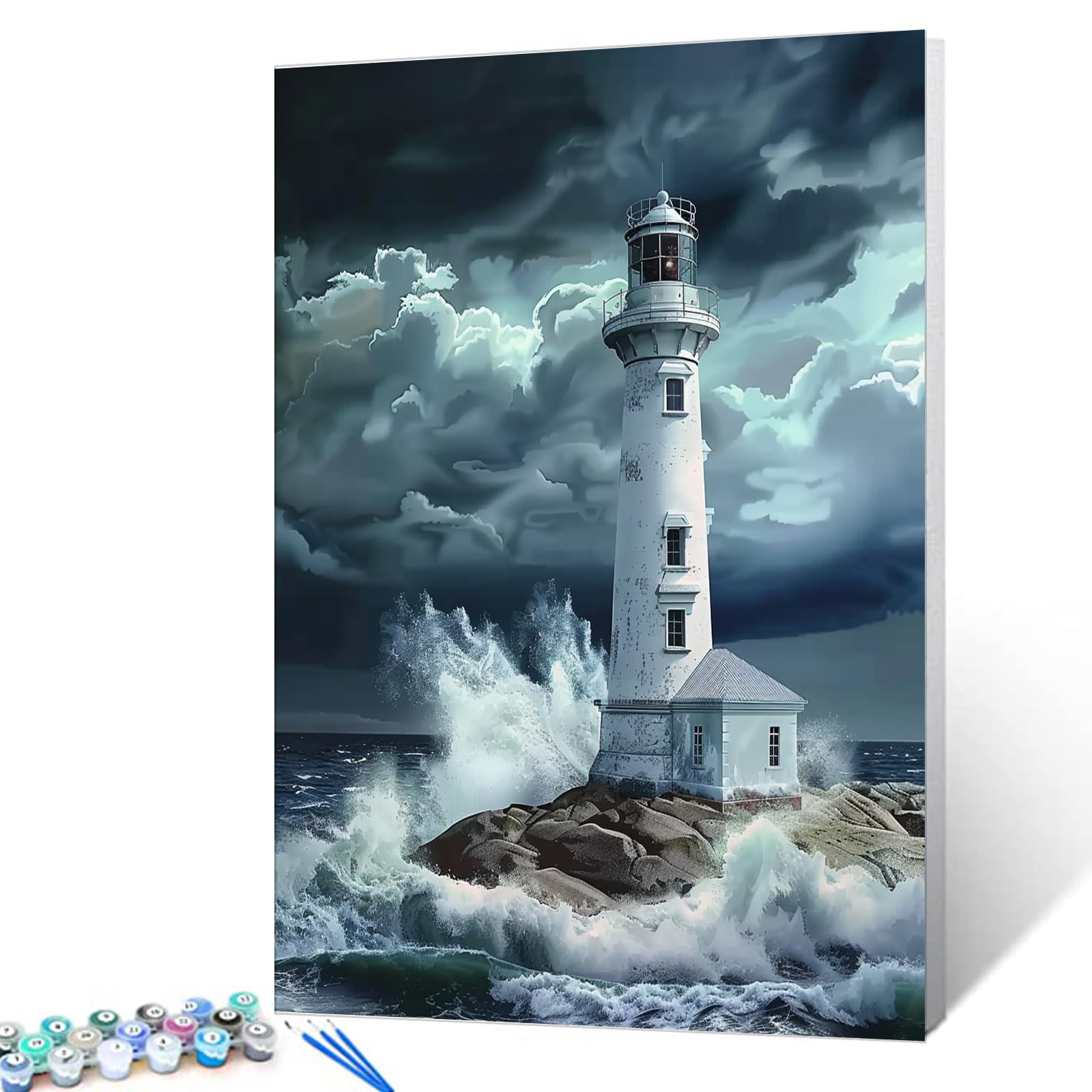 Amazon.com: Fantasy Lighthouse Painting Dramantic Scenery Paint by ...
