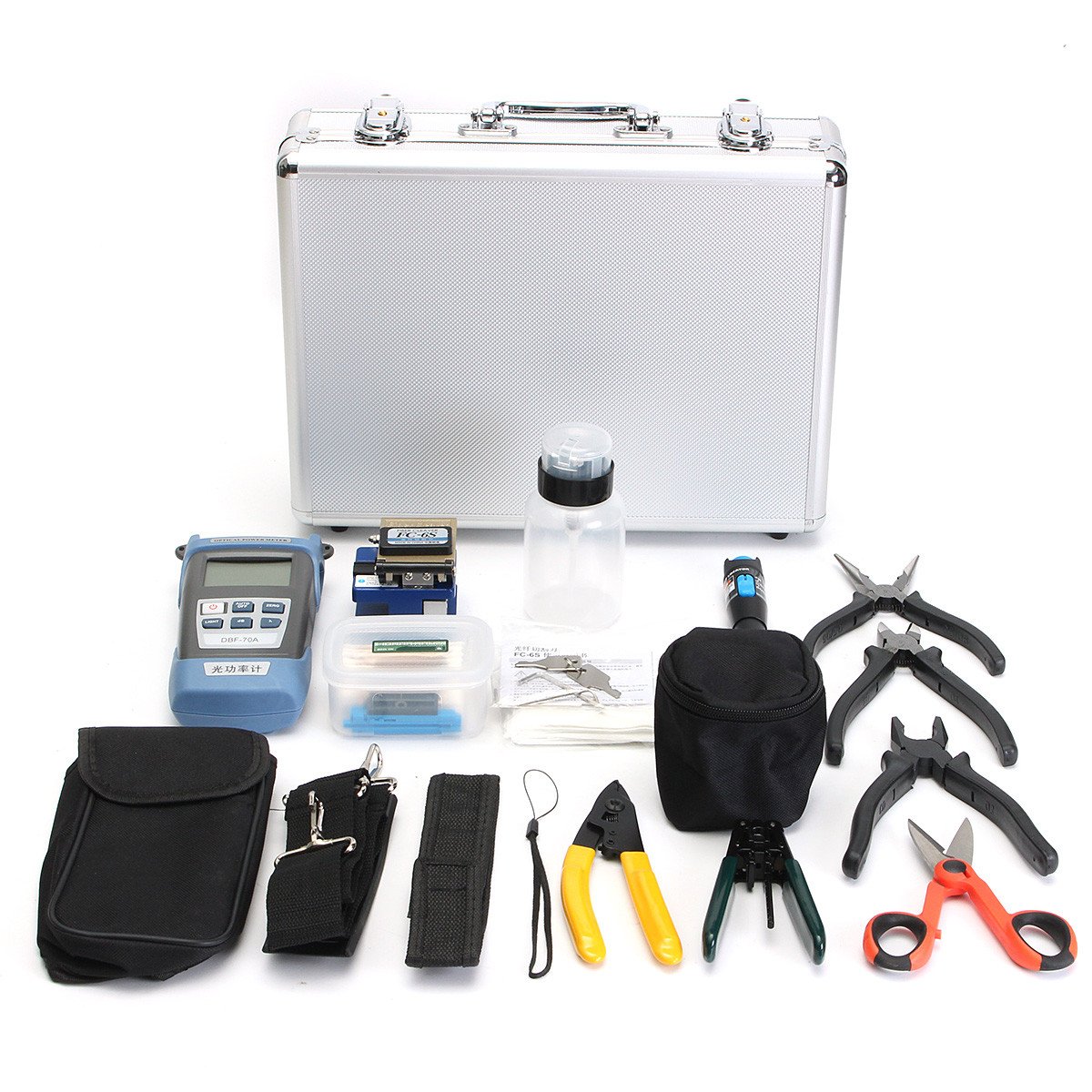 Buy FTTH Fiber Optic Cable Tester Tool Kit with Fiber Cleaver/Power ...