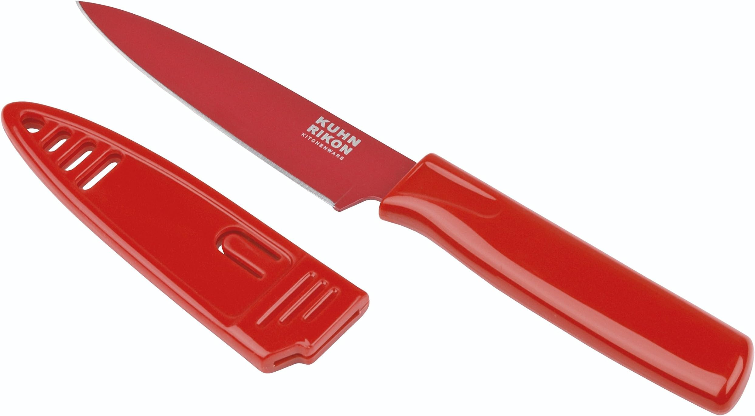 Amazon.com: Kuhn Rikon Red Nonstick 3.5 Inch Paring Knife with Cover ...