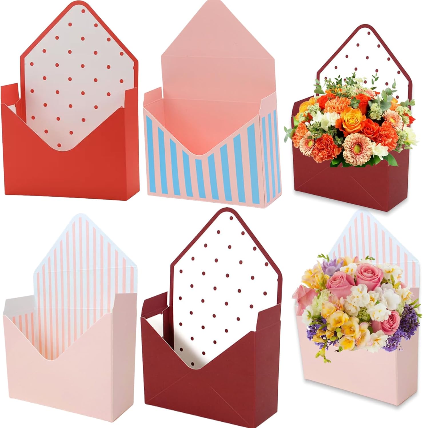Amazon.com: Florist Bouquet Envelope Boxes Mixed Style Flower Bouquet ...