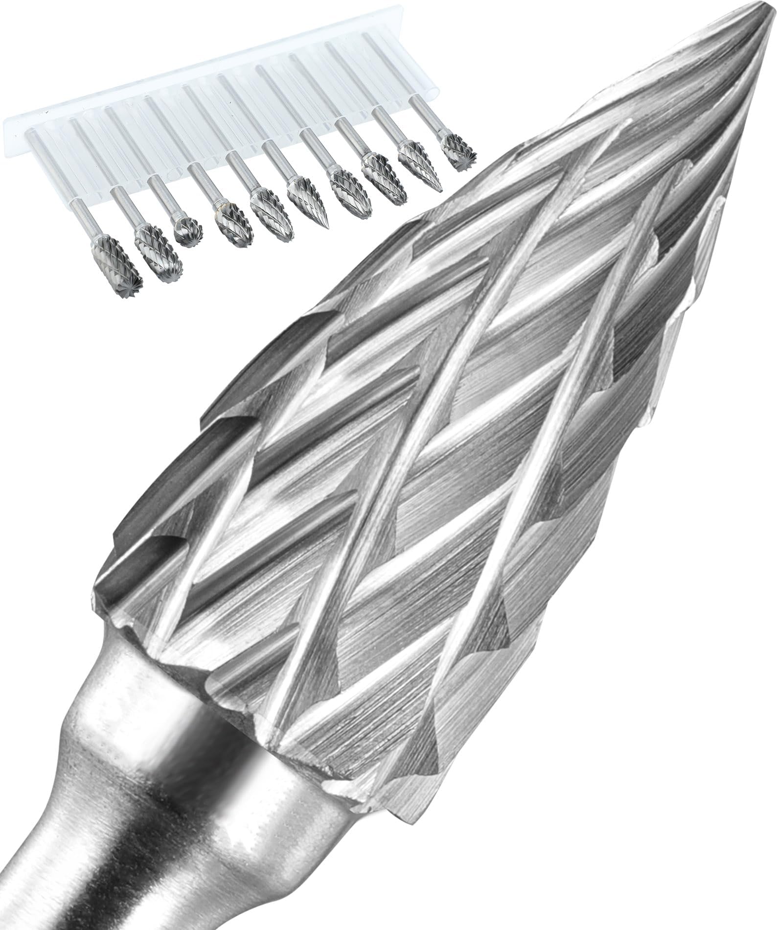 Sworker 10Pcs 1/8" Shank Carbide Burr Bits Compatible with Dremel Bits ...