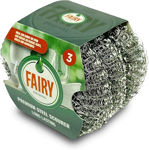 Addis Fairy Original Premium Steel Wool Pot & pan Scourers, Pack of 3 ...