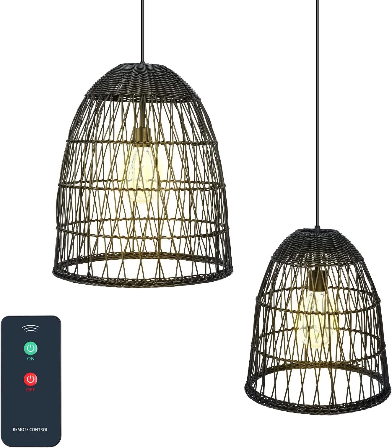Battery Operated Pendant Light Outdoor - 2 Chandeliers Hanging Light ...
