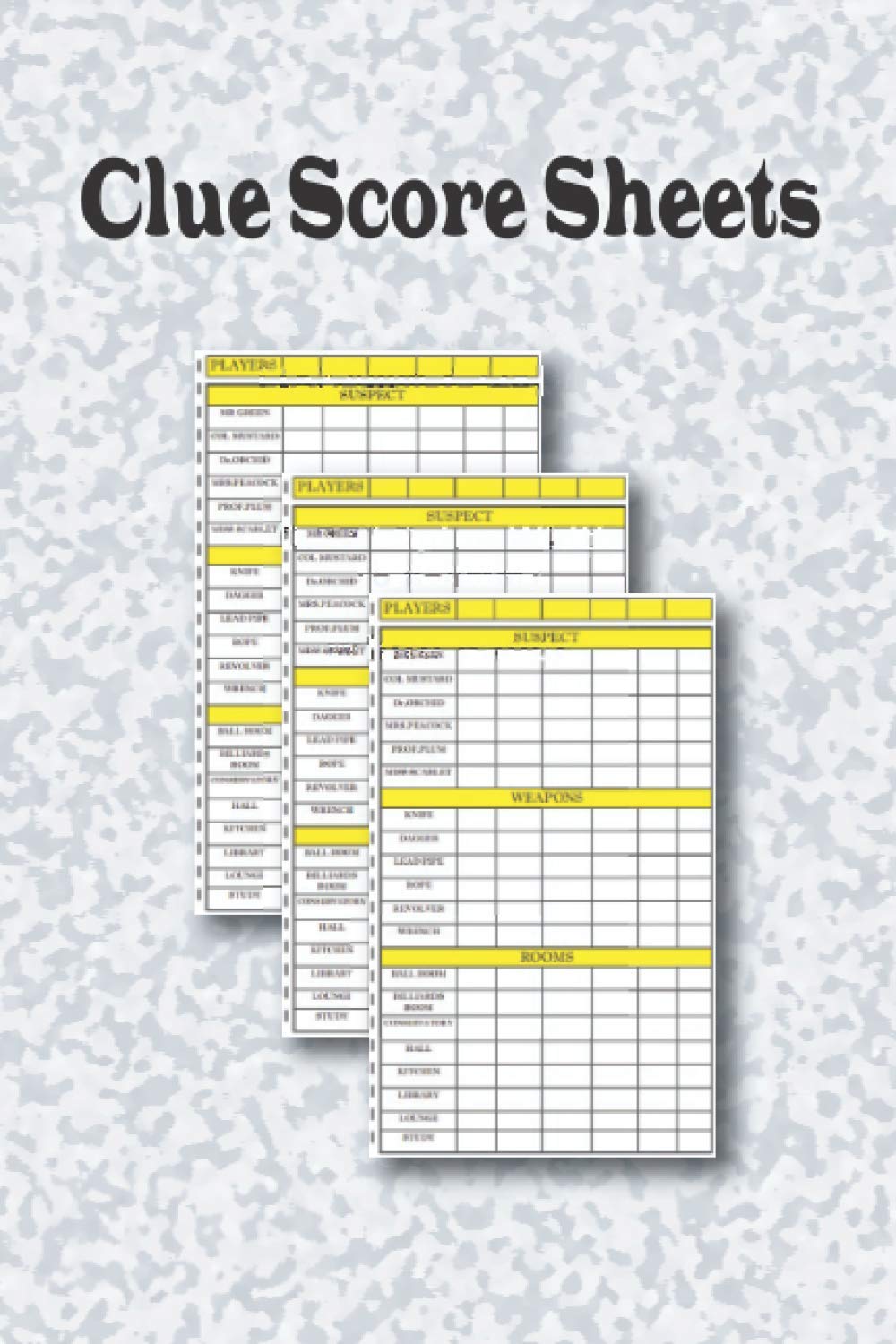 Clue Score Sheets: 120 Clue Board Game Sheets,Detective Notebook,Clue ...