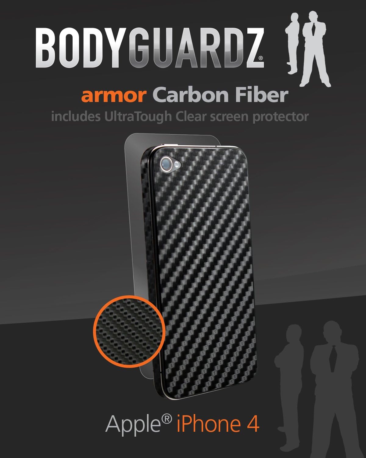 Amazon.com: BodyGuardZ Carbon Fiber Protective Film for iPhone 4 - AT&T ...