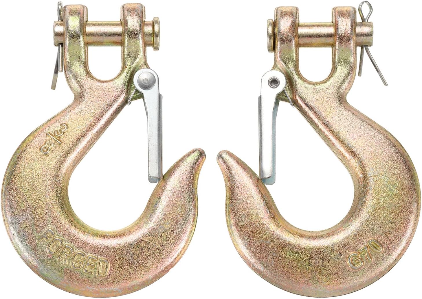 Amazon.com: uxcell 5/16" Clevis Slip Hook, 2 Pcs G70 Carbon Steel Chain Hooks with Safety Latch ...