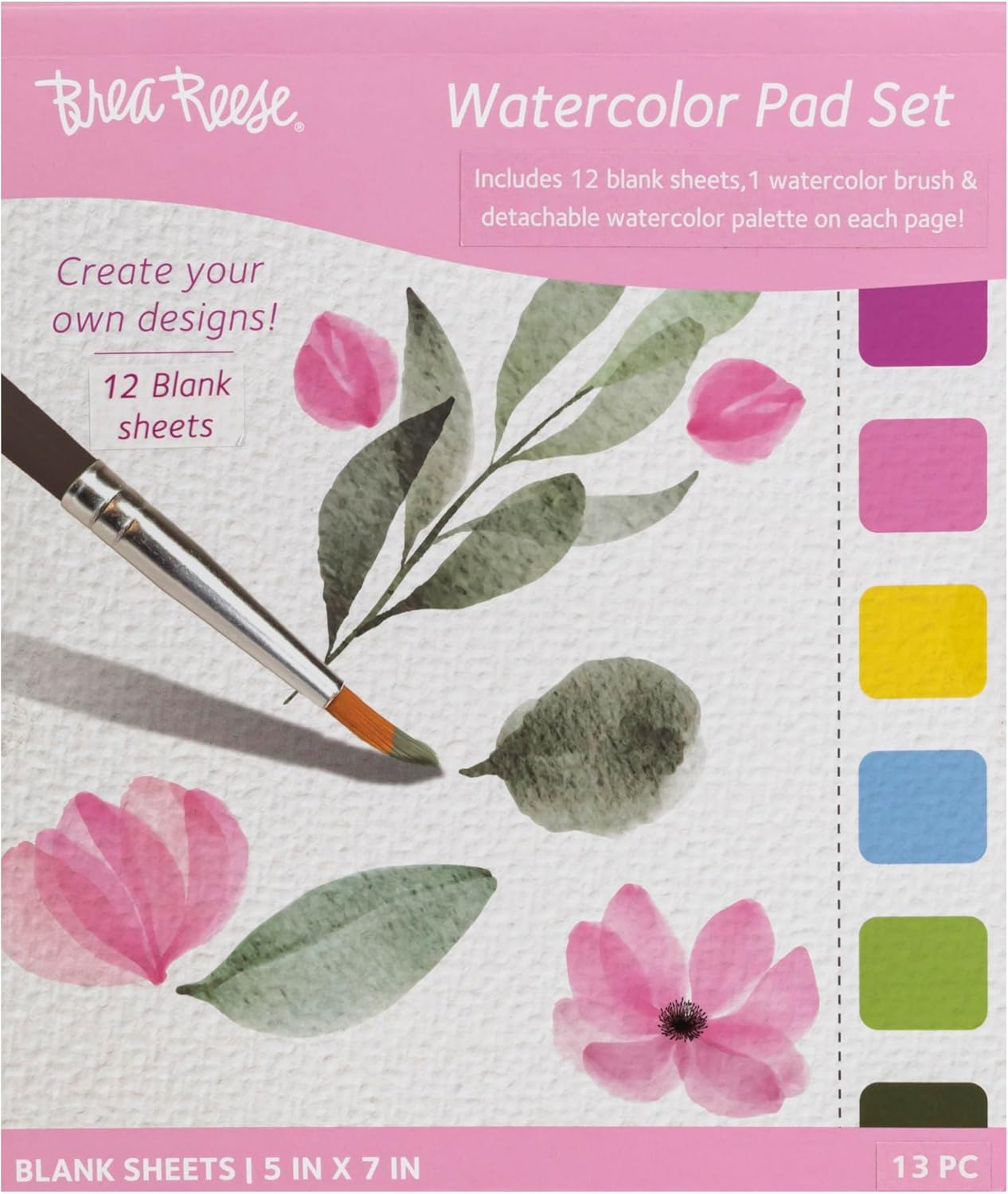 Amazon.com: Brea Reese Blank Watercolor Pad Set, Classic Colors