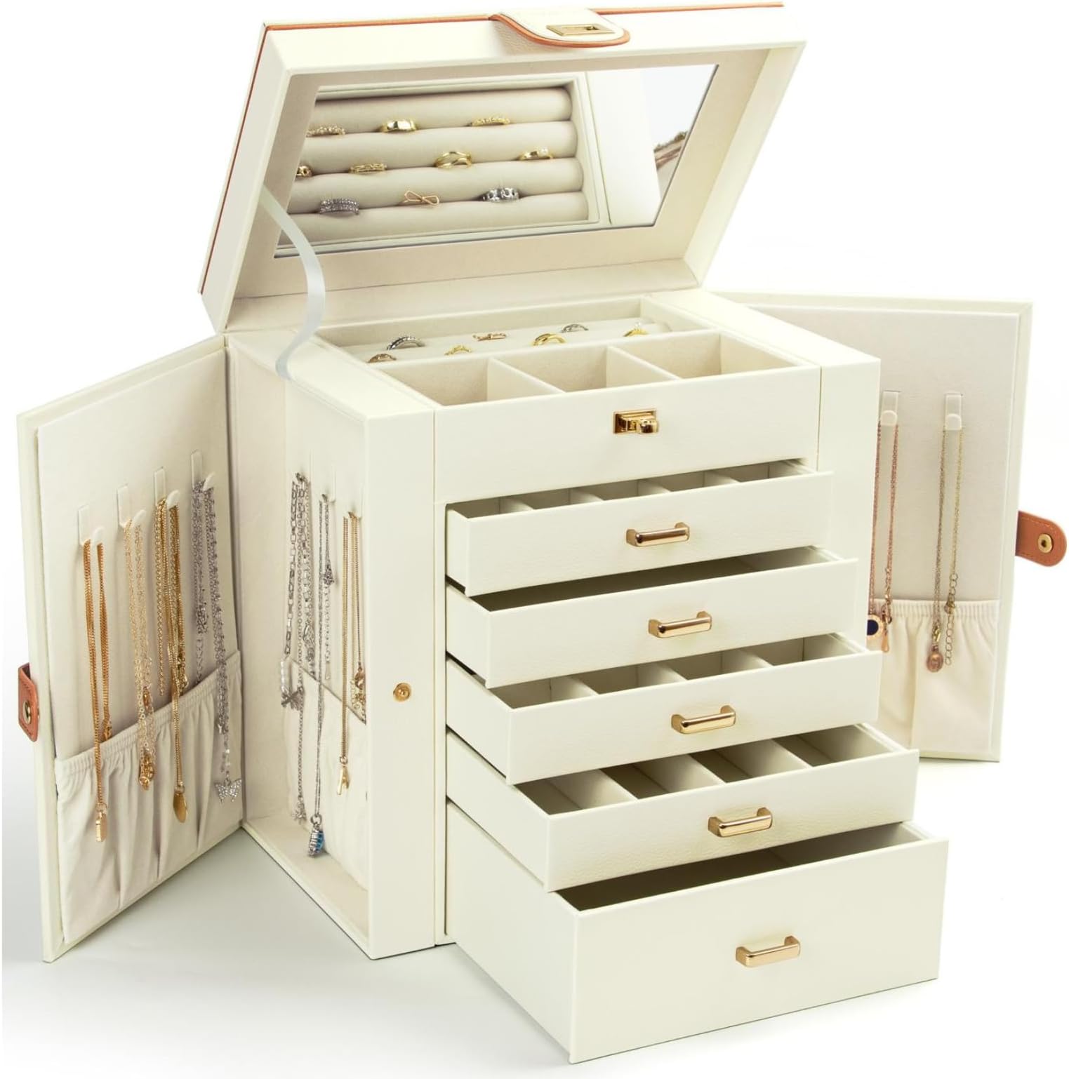 Amazon.com: SONGMICS Jewelry Box, 8-Layer Large Jewelry Case, Ideal for ...