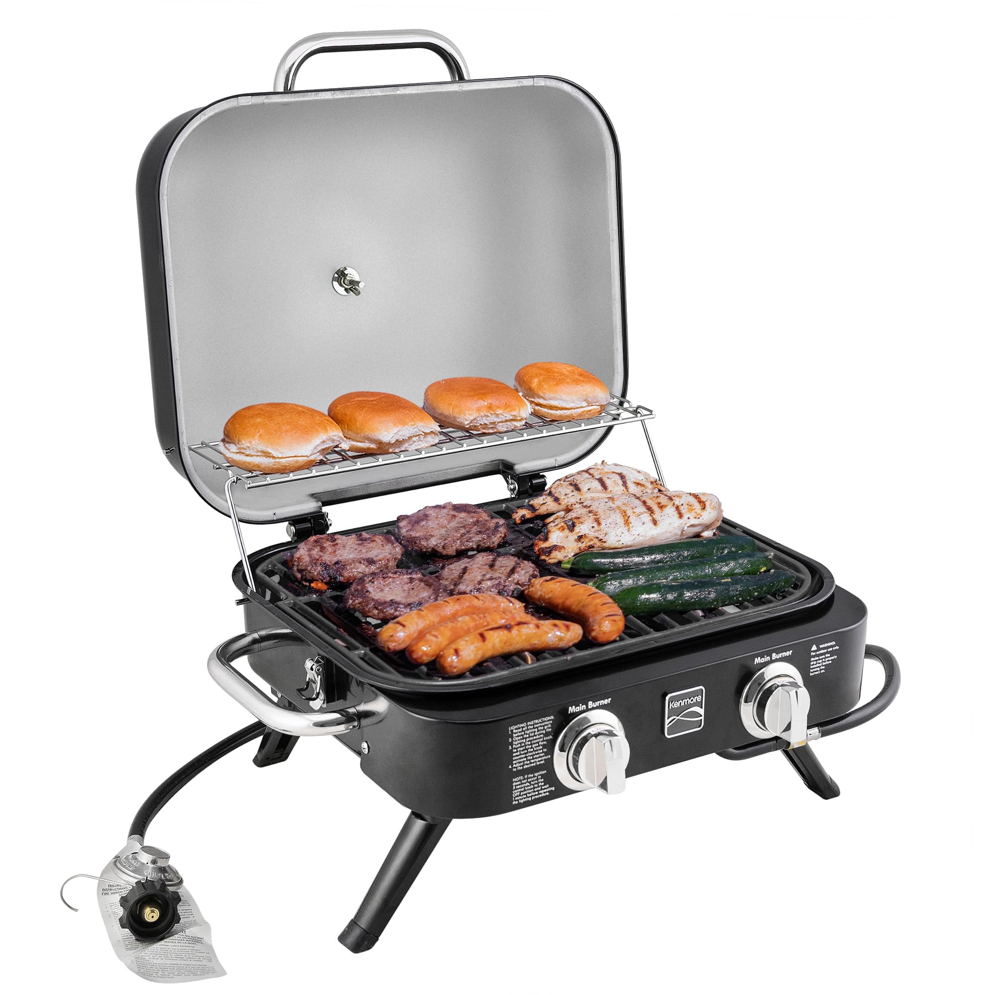 Amazon.com: Kenmore Portable Propane Gas Grill - Tabletop BBQ Grill ...