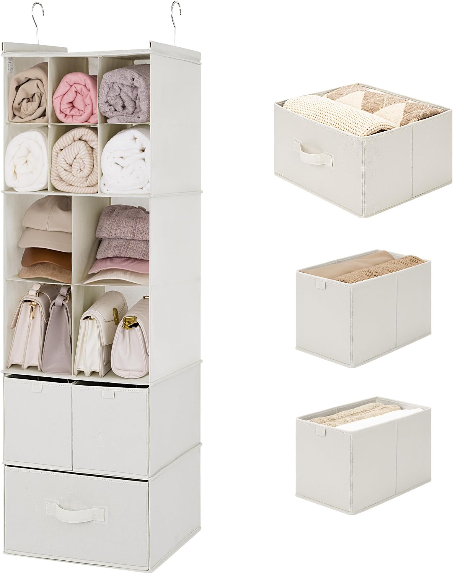 Amazon.com: GRANNY SAYS Hanging Closet Organizer with Drawers, 6 Shelf ...