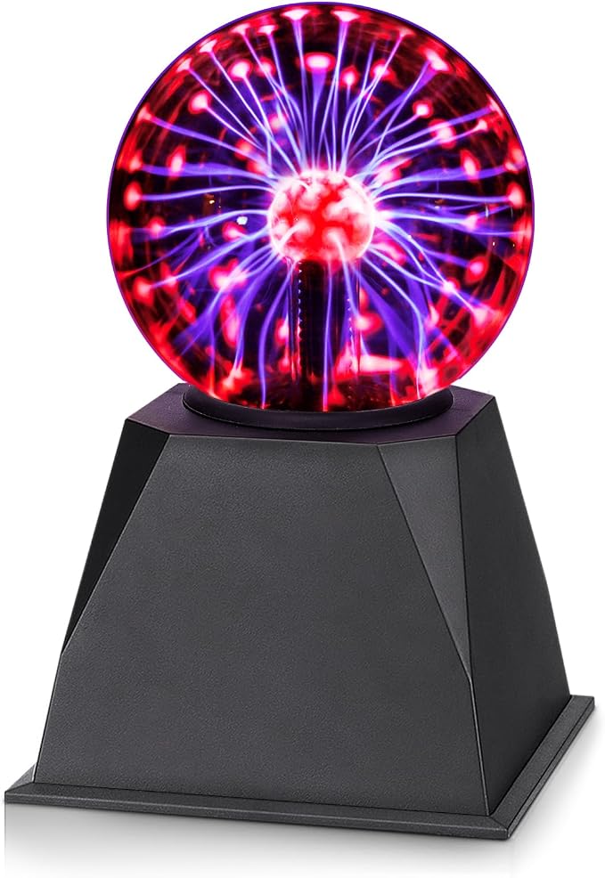 CGBOOM Plasma Ball 4 Inch, Touch and Sound Sensitive Plasma Lamp ...