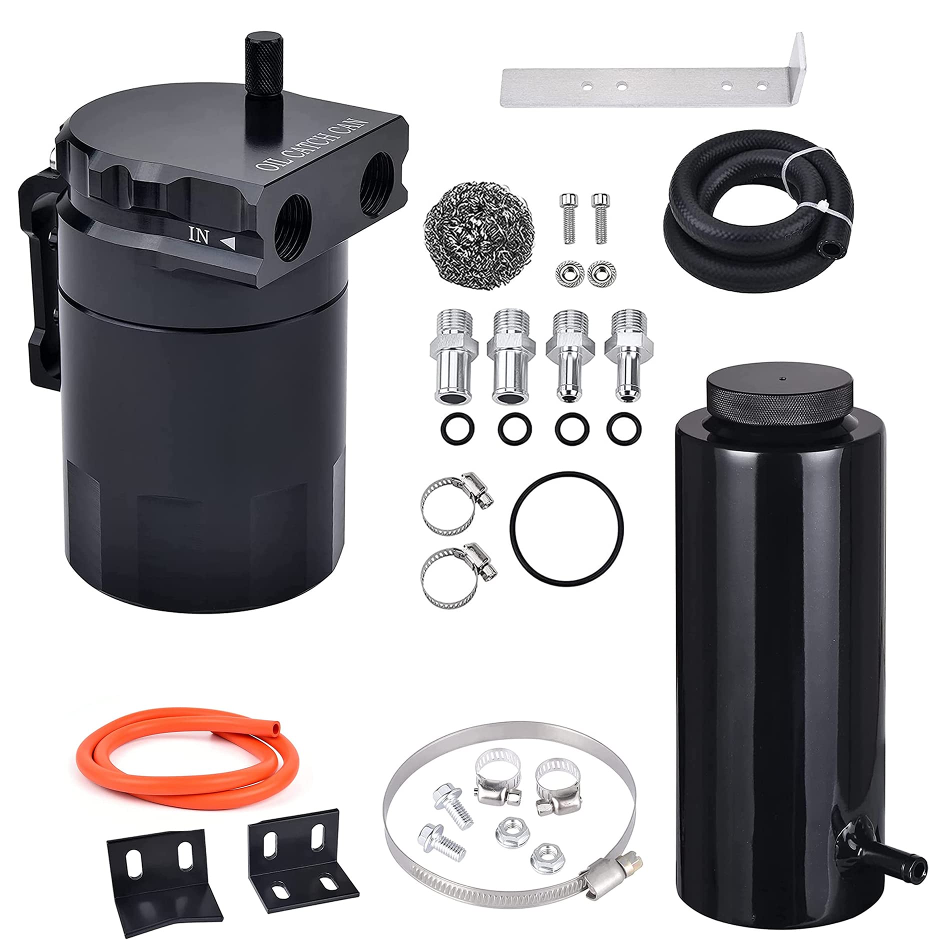 Amazon.com: EVIL ENERGY Baffled Oil Catch Can 300ML Black Bundle with ...