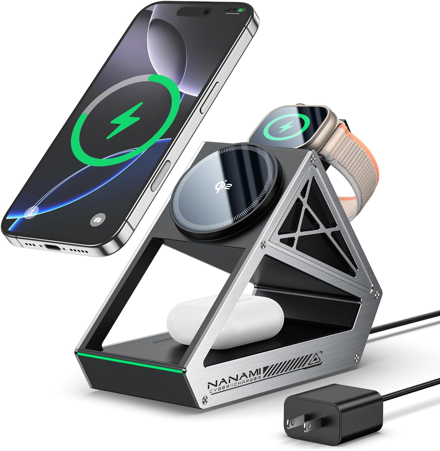 Amazon.com: PISEN 4-in-1 Mag-Safe Wireless Charger - 45W GaN Charging ...