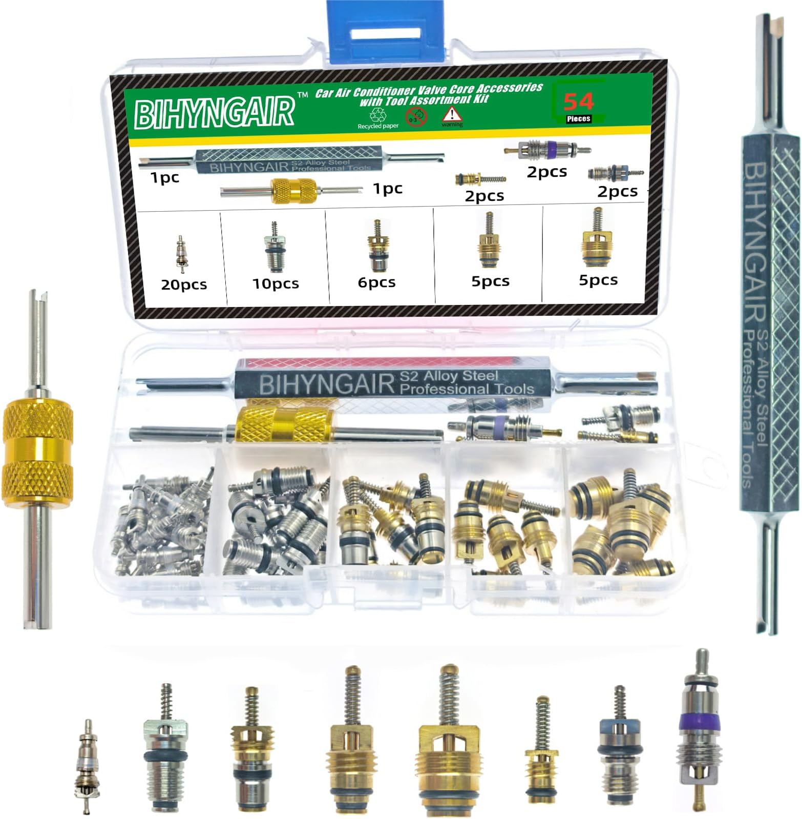 Amazon.com: BIHYNGAIR 102PCS Car Air Conditioner Valve Core Assortment ...