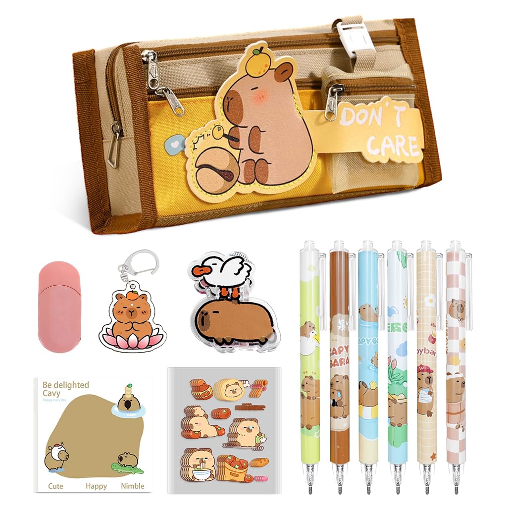 Climberty® Capybara Stationery Set for Students & School Gift, 64 Pcs ...